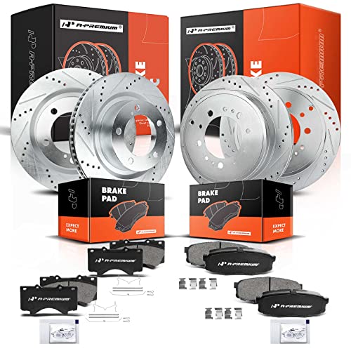 A-Premium 5 Lug Front & Rear Drilled and Slotted Disc Brake Rotors ...
