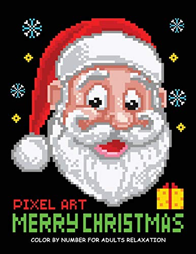 Merry Christmas Color by Number for Adults: Santa and Friend Pixel Art ...