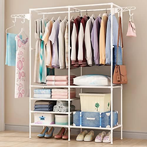 ADA® Premium High Density Metal Garment Rack with 4 Side Hooks, Hanging ...