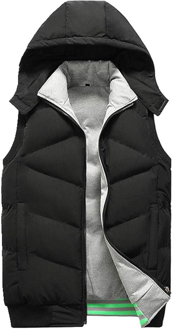 El otoño y el invierno de los hombres Chaleco con capucha cuello soporte casual versátil ...