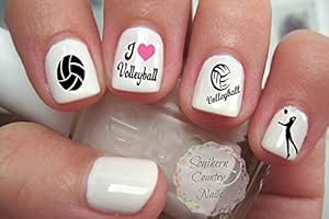 Amazon.com : Sports Volleyball Nail Art Designs Decals : Beauty
