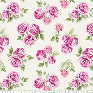 Amazon.com: Pink Roses Fleece Fabric by The Yard