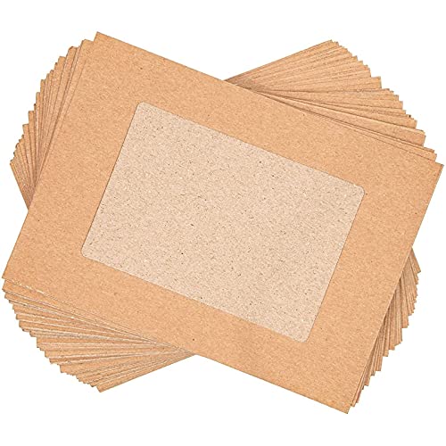 Juvale Photo Insert Cards with Envelopes, Brown Kraft Paper (4x6 in, 50 ...