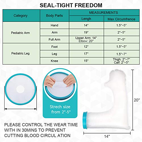 Kids Arm Cast Cover for Shower, Waterproof Children Cast Bandage Cover ...
