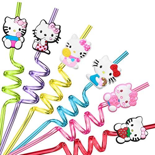 Reusable Hello Kitty Straws Party Favors for Girl Hello Kitty Theme ...