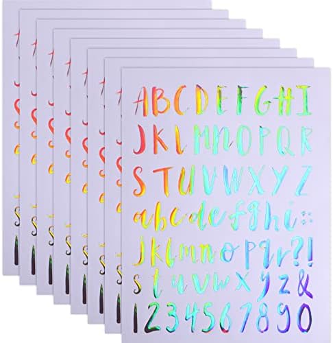 8 Sheets Vinyl Alphabet Letter Sticker Cursive Alphabet Letter Script ...