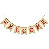 Amazon.com: Vintage Rustic Burlap Welcome Banner Home Fireplace ...