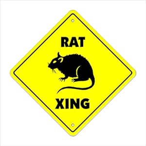 Amazon.com: Rat Crossing Sign Zone Xing | Indoor/Outdoor | 12" Tall ...