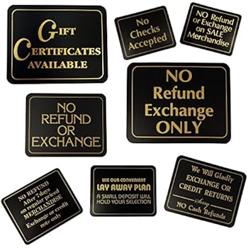 Amazon.com : No Refund Exchange Only - Retail Store Policy Business ...