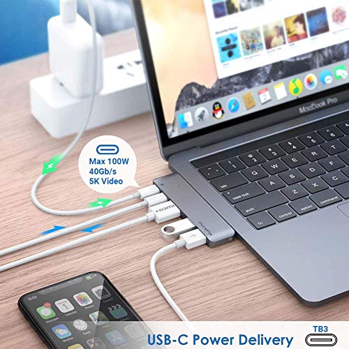 PureFix Mac USB C Hub, Thunderbolt 3 to USB C Multiport Adapter for ...