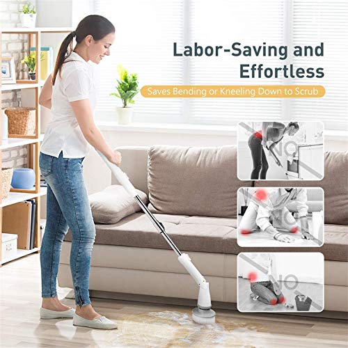 Homitt Electric Spin Scrubber Cordless Shower Scrubber, 360 Power ...