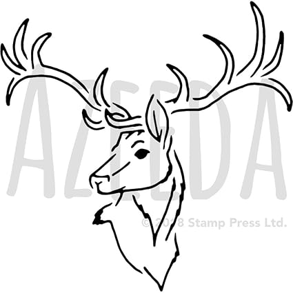 Large A2 'Stag Head' Wall Stencil / Template (WS00025869): Amazon.co.uk ...