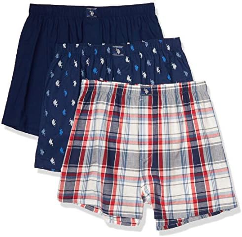 U.S. Polo Assn. Men’s Underwear – Woven Boxers with Functional Fly (3 ...