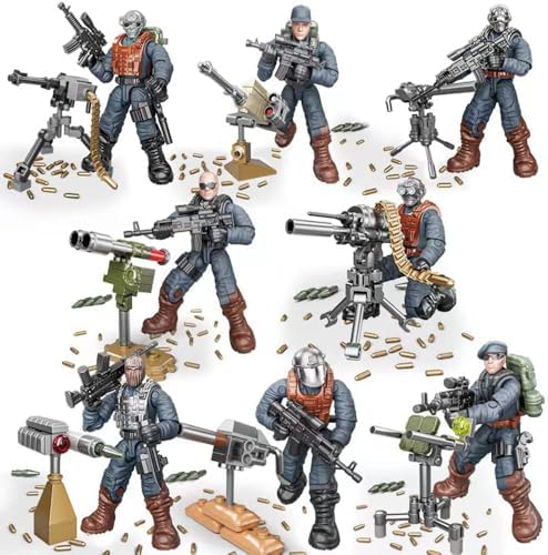 Building Block Police Action Figures, 8 PCS SWAT Mini-Figures Set with ...