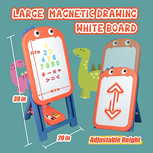AMOSTING Adjustable Easel for Kids,Portable Kids Easel Magnetic Dry ...