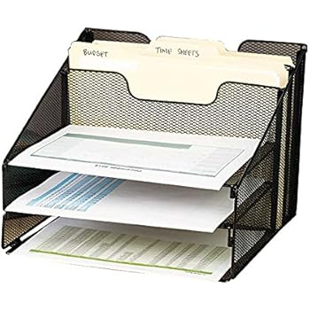 Amazon.com : VANRA Metal Mesh Desktop File Sorter Organizer Desk Tray ...