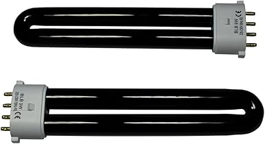 2 x DuraBulb® 9 Watt Long-Life UV Blacklight Bulb Ultraviolet 4-Pin ...