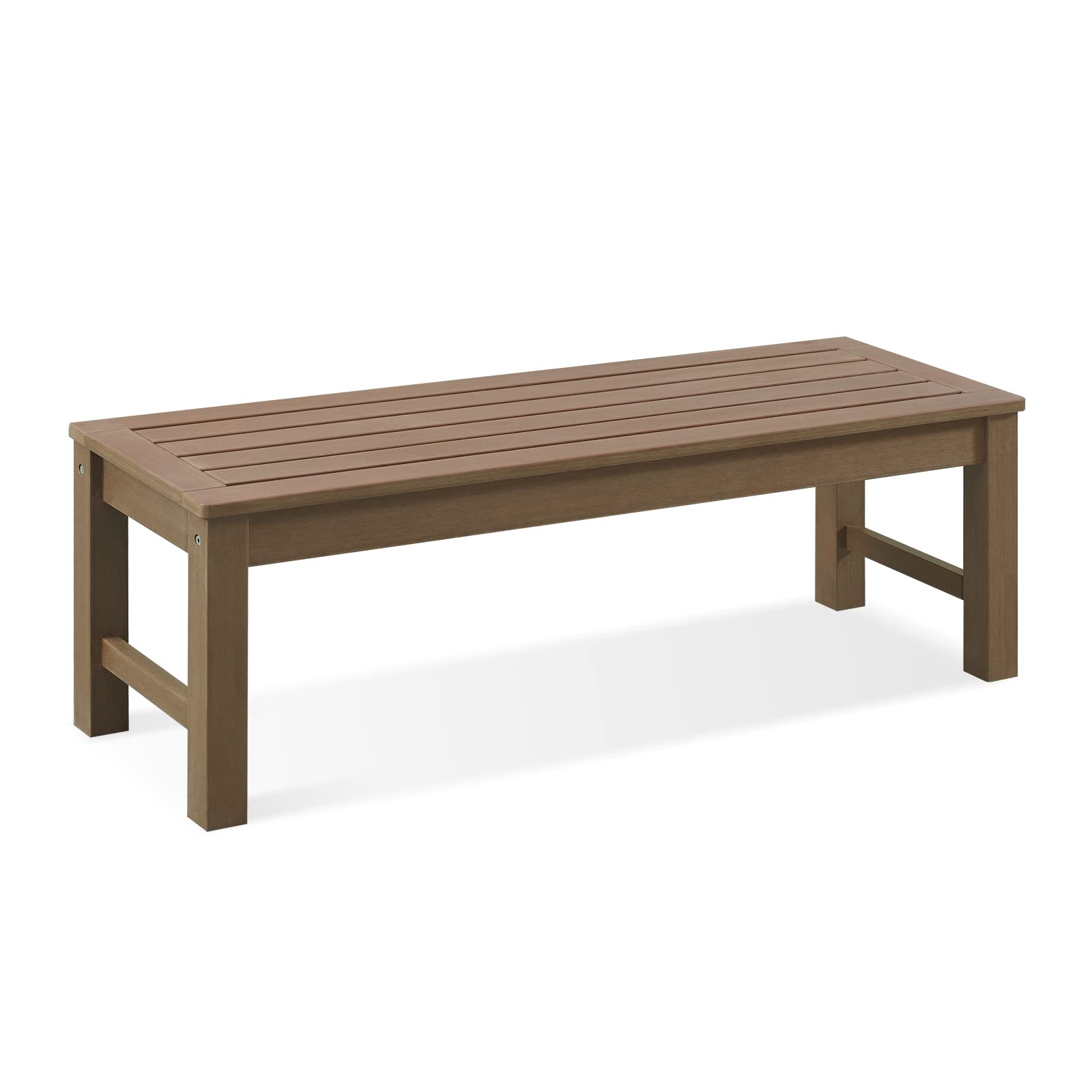 Psilvam Knight Bench, Two Person Outdoor Poly Lumber Patio Backless ...