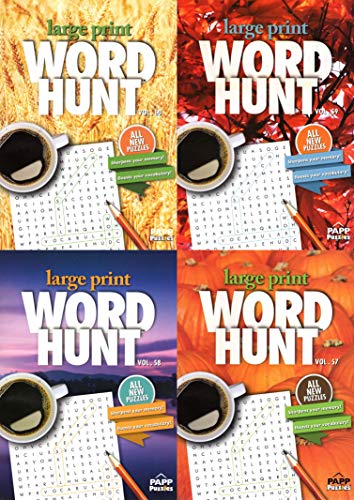Large Print Word Hunt - All New Puzzles Books - 2018 Vol. 57 - 60 (4 ...