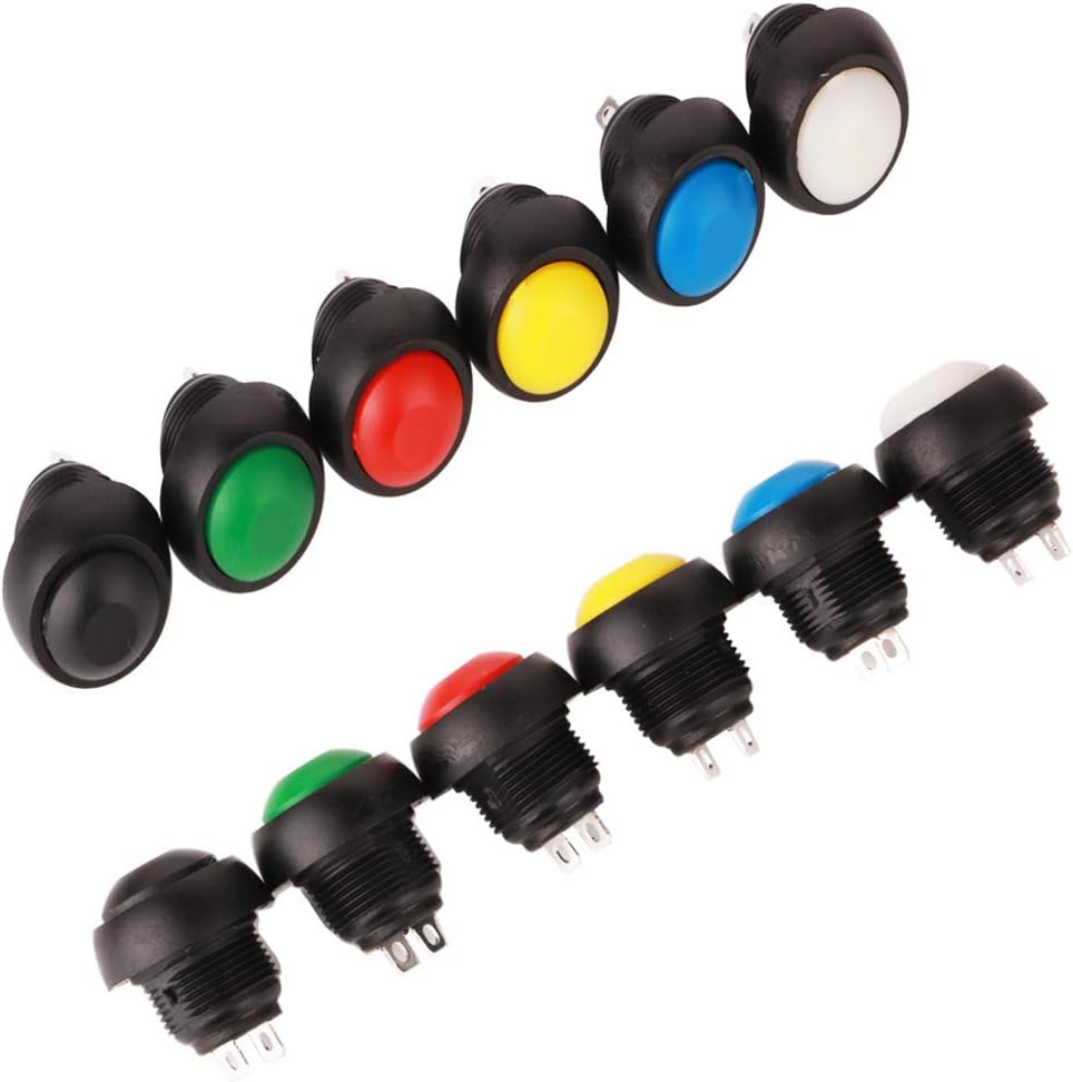 12mm Waterproof 2 PIN Momentary Each color Push Button Horn Switch ...