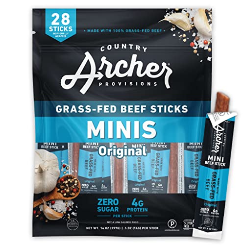 Original Mini Jerky Beef Sticks by Country Archer, 100% Grass-Fed ...