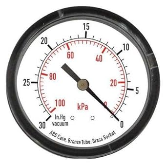 Vacuum Gauge, 30to0 in Hg Vac, -100to0 kPa: Amazon.com: Industrial ...