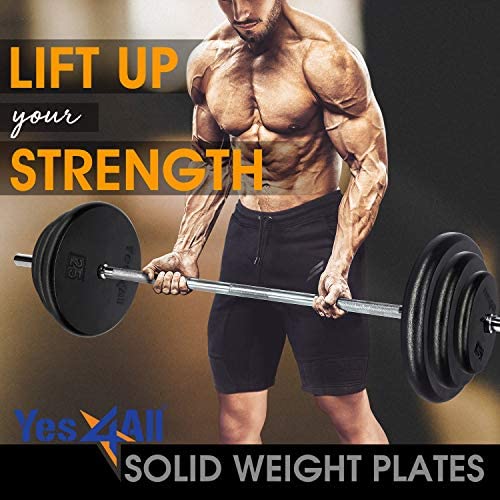 Yes4All 1-inch Cast Iron Weight Plates for Dumbbells – Standard Weight ...