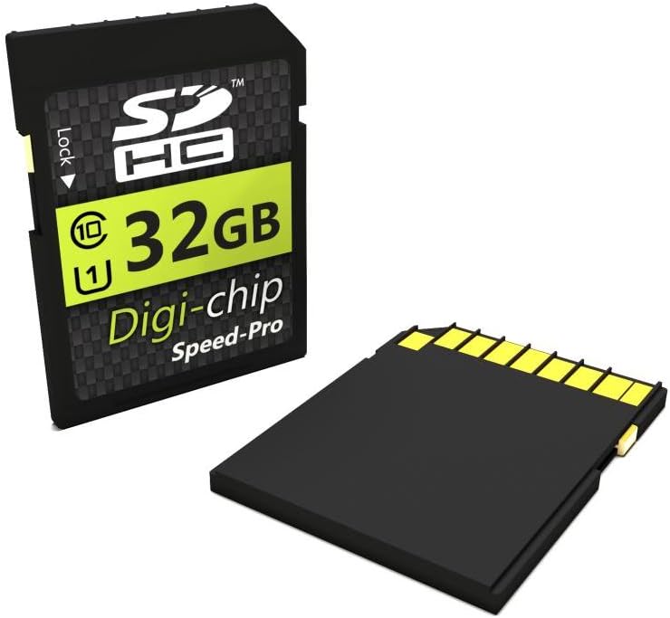Digi-Chip 32 GO 32GB UHS-1 CLASS 10 SDHC Carte Memoire pour Canon EOS ...