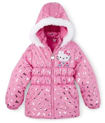Amazon.com: Hello Kitty Girls Winter Puffer Jacket / Coat-6X: Down ...