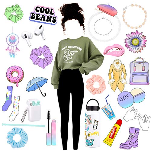 Whaline 130PCS VSCO Girl Stuff Set, Includes VSCO Stickers, Macaron ...