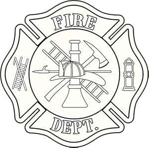 Fire Department Badge Coloring Page Sketch Coloring Page