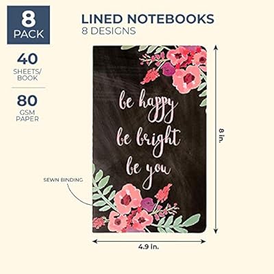 Set of 8 Inspirational Notebooks, 5x8 Bulk Journals with 8 Unique ...