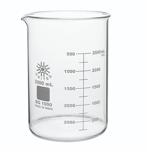 United Scientific™ Borosilicate Glass Beaker - 3,000mL (3L) Capacity ...