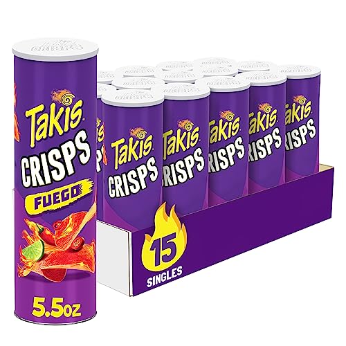 Takis Crisps Fuego Spicy Potato Crisps, Chili Pepper Lime Flavored ...