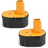 2-Pack DeWalt 14.4V Battery Replacement - Compatible with DeWalt DC9091 ...