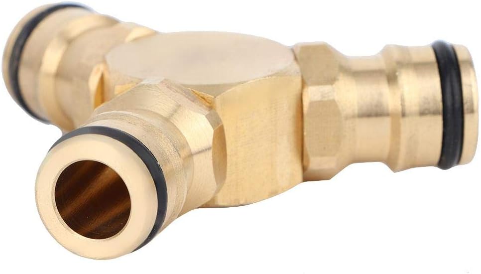 Duokon Brass Quick Connection Tee Hose Connector Three Way Water Pipe ...