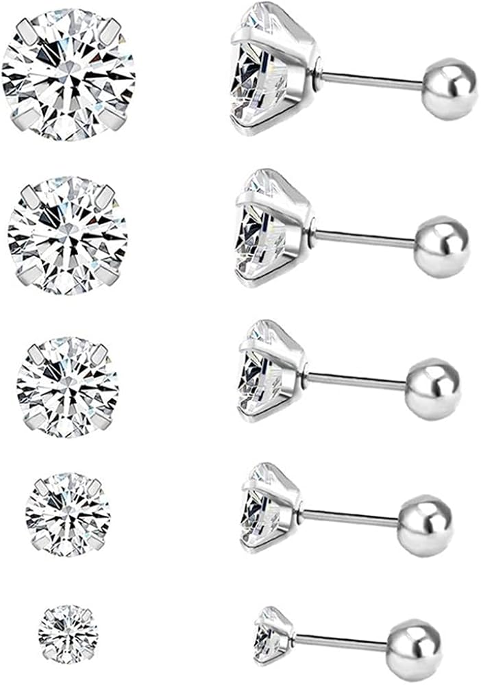 YUESUO Ohrstecker Silber, Medizinische Ohrstecker Chirurgenstahl ...