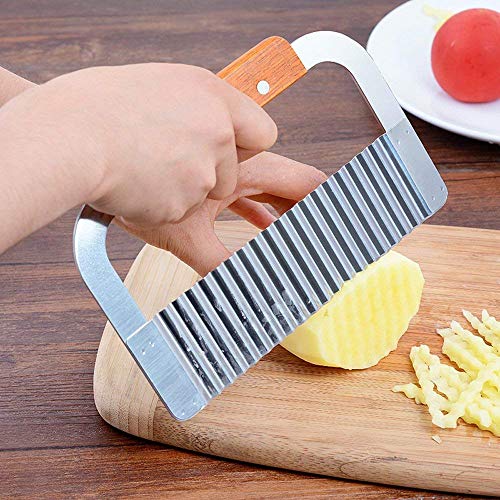 Wood handle Serrator Stainless steel crinkle blade Crinkle Cutting Tool ...