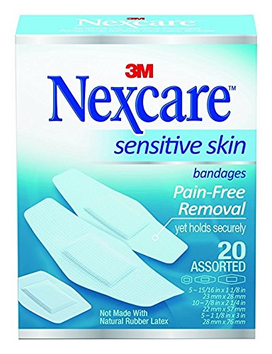 Amazon.com : Nexcare Sensitive Skin Bandages, Assorted Sizes, 20 Count ...
