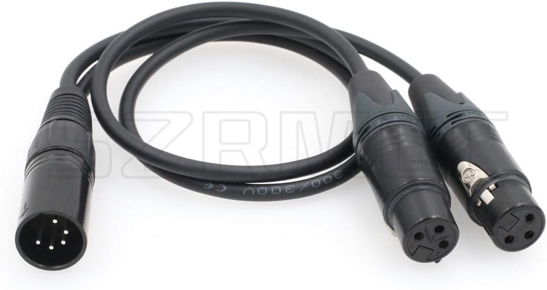 SZRMCC Dual Channel XLR 3 Pin Female to XLR 5 Pin Male Audio Input ...