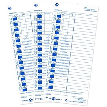 Amazon.com : Pyramid English/French Genuine Time Cards for 3500, 3550SS ...
