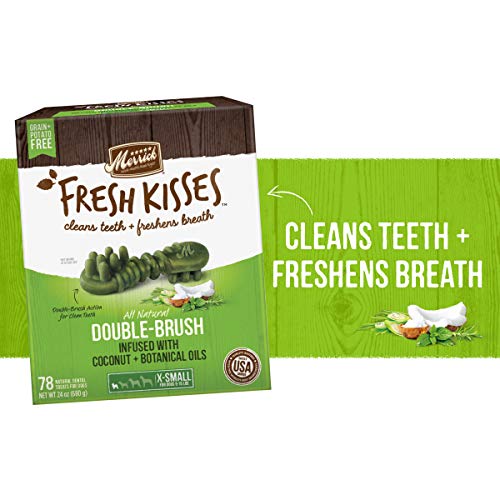 Merrick Fresh Kisses Oral Care Dental Dog Treats For Dogs Extra Small ...