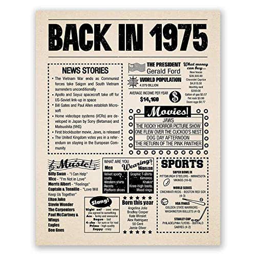 Amazon.com: 8x10 1975 Birthday Gift // Back in 1975 Newspaper Poster ...
