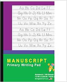 Manuscript Primary Writing Pad: Purple Green - Writing Journal Tablet ...