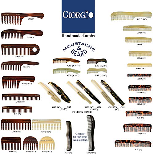 Giorgio G49 Large 5.75 Inch Detangling Comb, Wide Teeth for Thick Curly Wavy Hair. Long Hair ...
