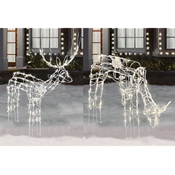 Amazon.com: 48" Animated Crystal 3-D Standing Buck Reindeer Lighted ...