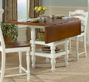 Amazon.com: Concord Rectangular to Square Drop Leaf Pub Table in Distressed Burnished Black and ...