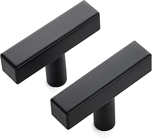 Ravinte 10 Pack Black Square Bar Cabinet Knobs 2 Inch Square Cabinet ...