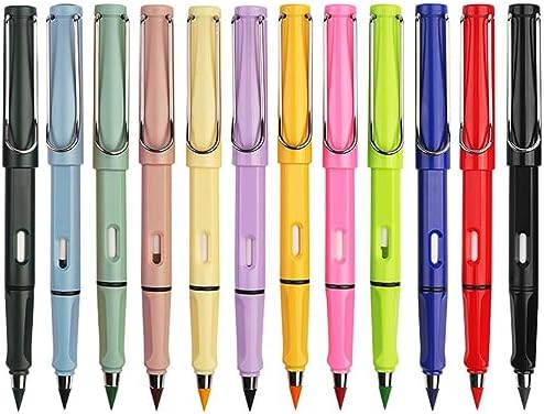 12 Pcs Inkless Eternal Colored Pencils for Kids and Adults, Erasable ...
