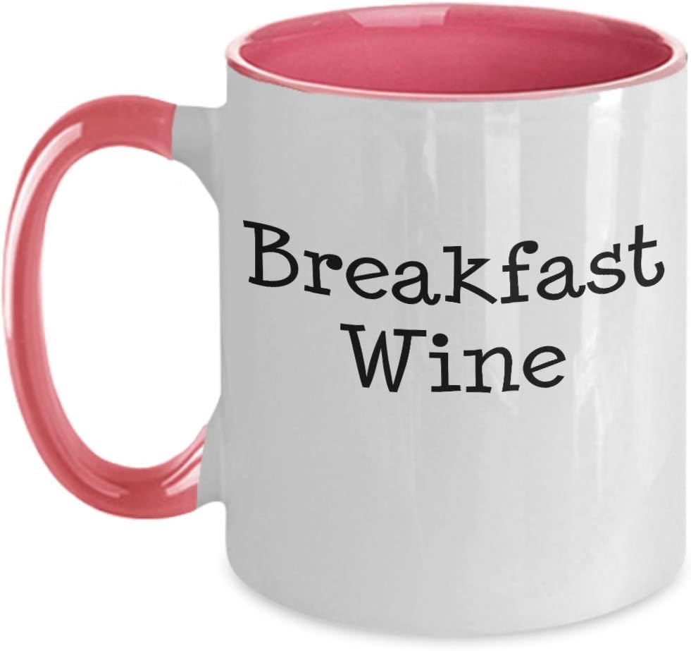 Amazon.com: Breakfast Wine Mug May Be Wine Coffee Cocktail Fun TwoTone ...